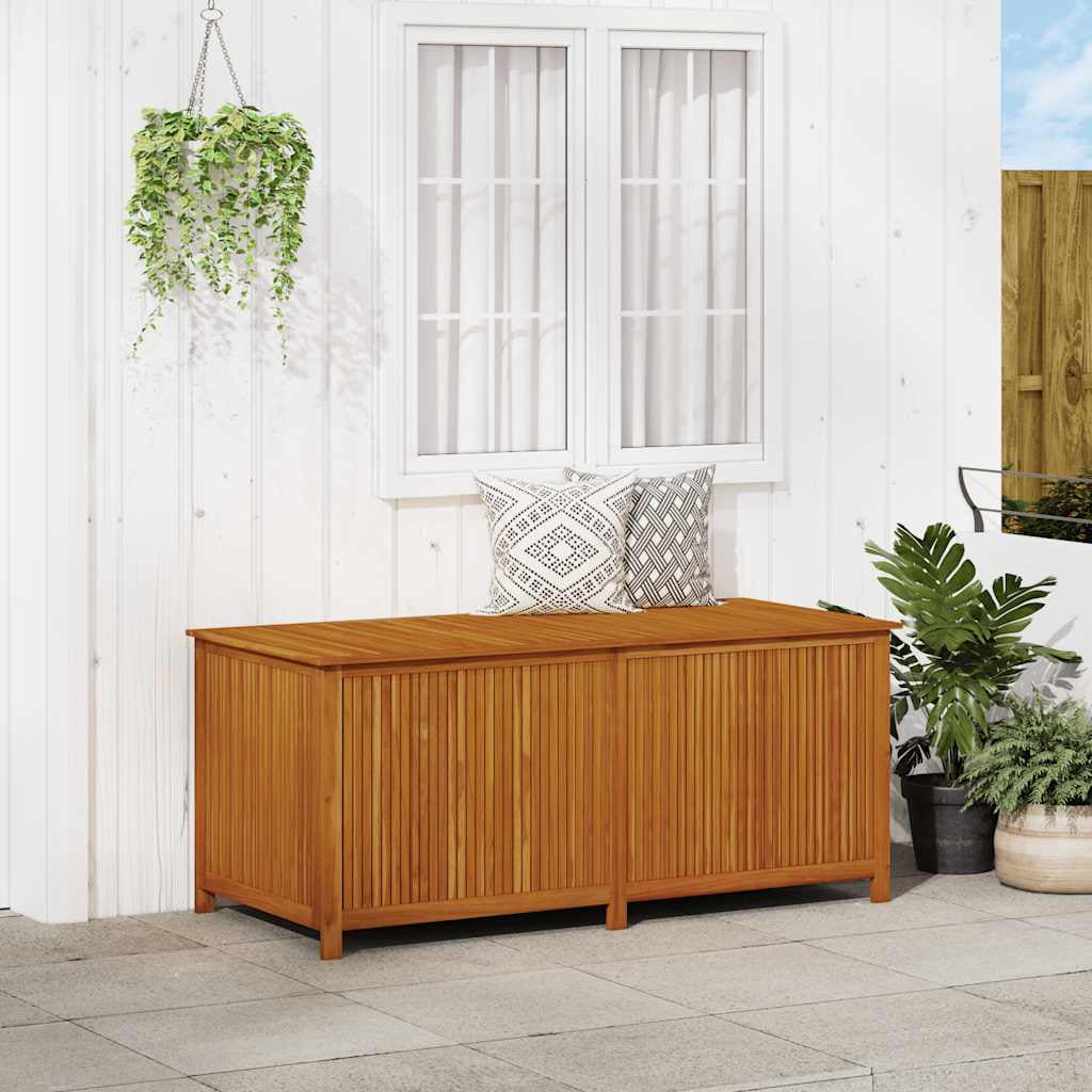 vidaXL Patio Storage Box Cushion and Blanket Outdoor Garden Solid Wood ...