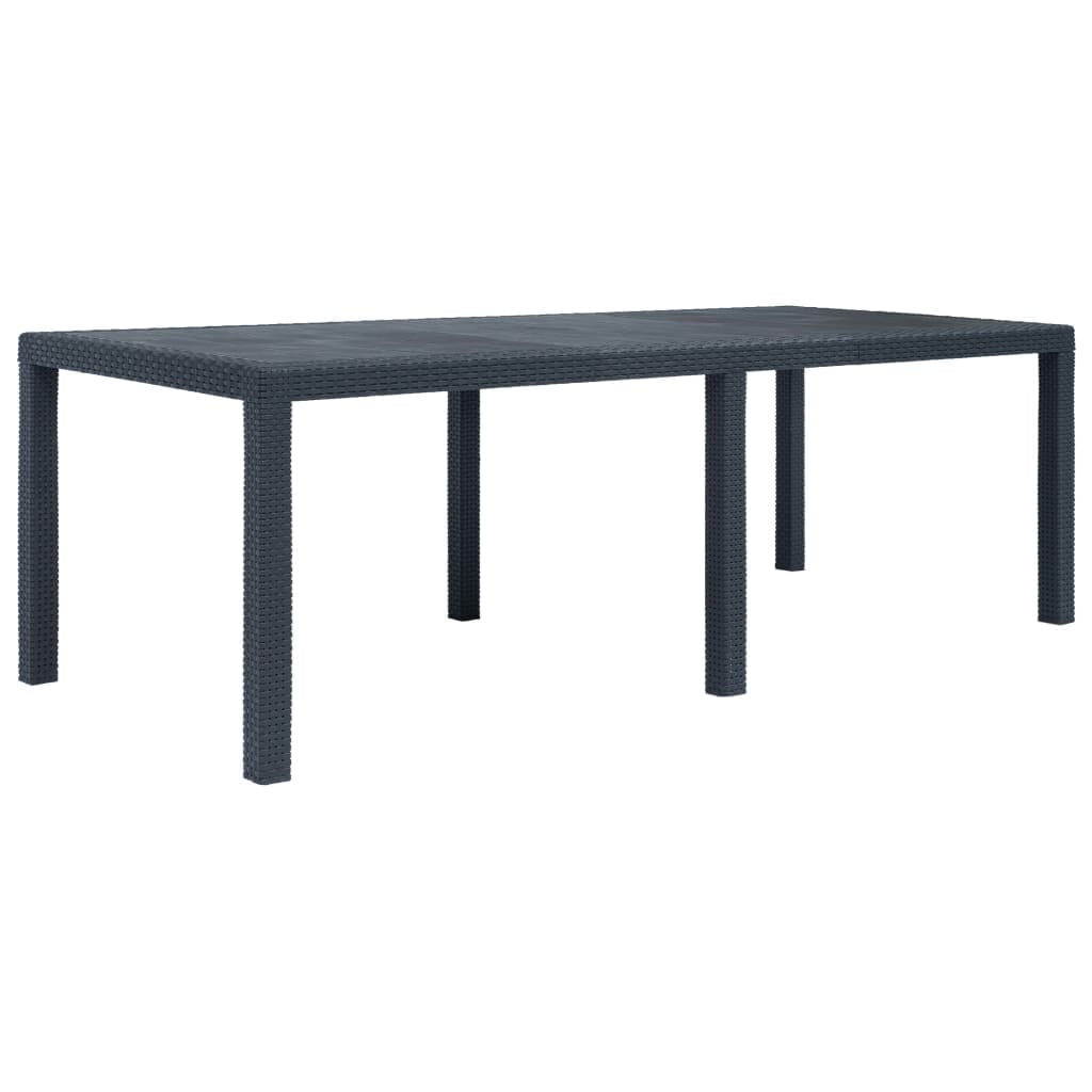 vidaXL Patio Table Garden Outdoor Porch Dining Table with Rattan Look ...
