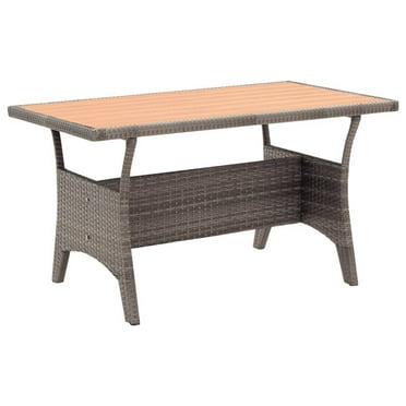 vidaXL Deck Exterior Accent Table, Outdoor PE Rattan Side Table with ...