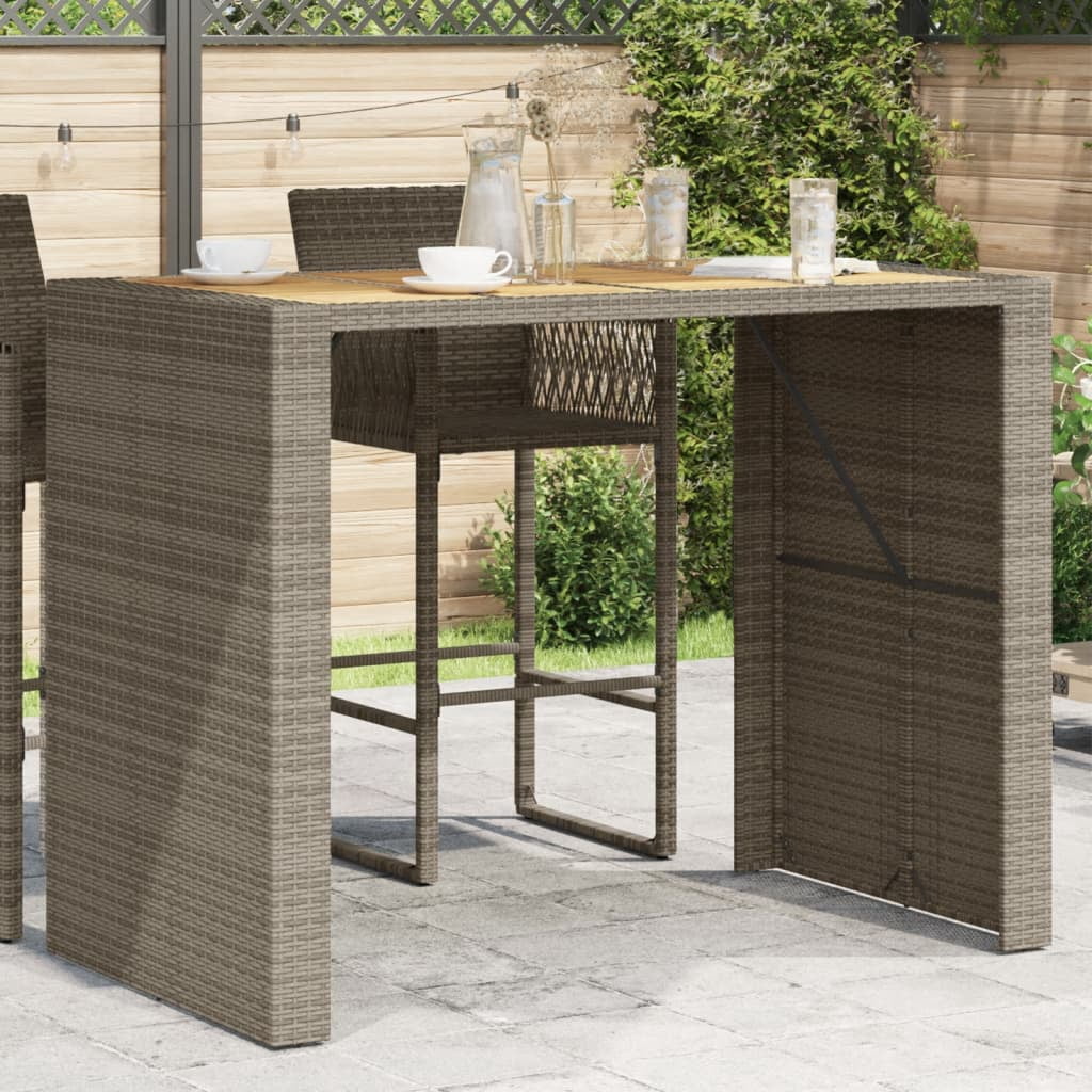 vidaXL Garden Bar Table Grey - Walmart.com