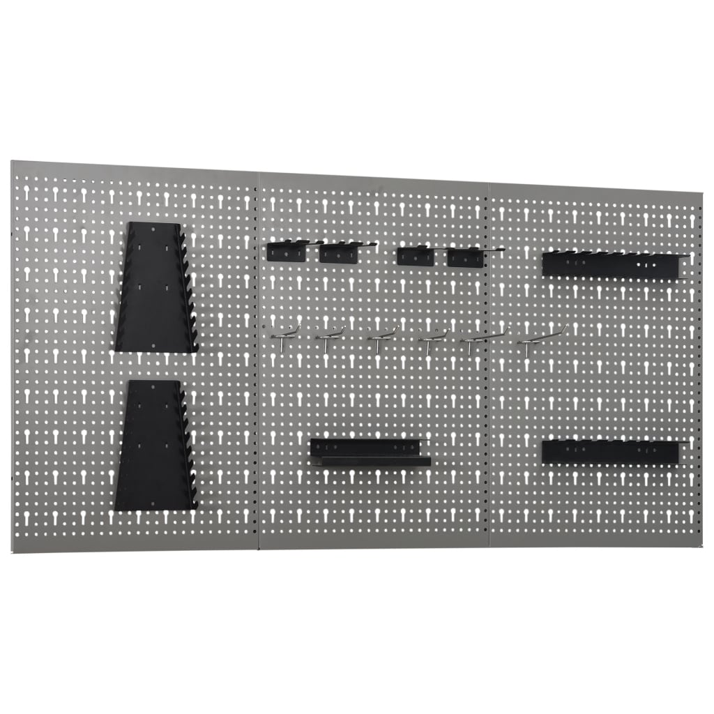 vidaXL Peg Board Metal Pegboard Pegboard Wall Tool Holder for Workbench ...