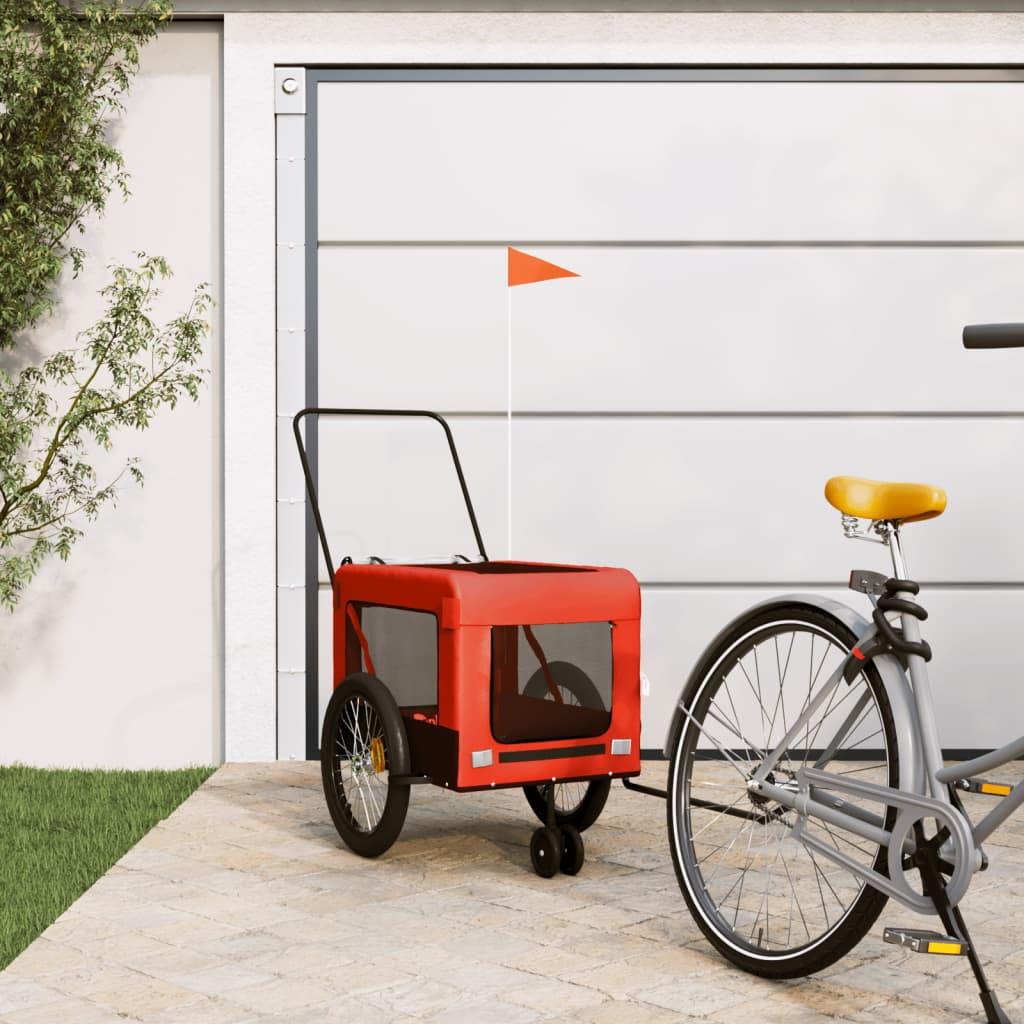 vidaXL Pet Bike Trailer Bicycle Cargo Dog Stroller Oxford Fabric and ...