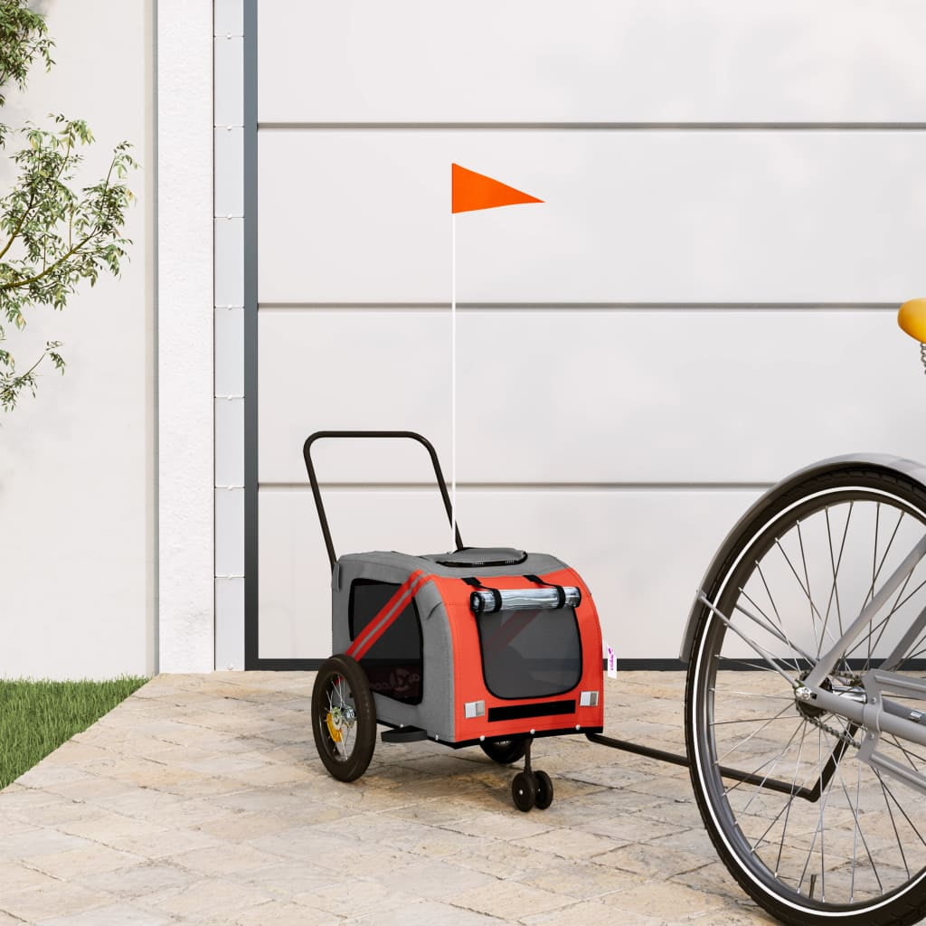 vidaXL Pet Bike Trailer Dog Cargo Bicycle Stroller Oxford Fabric and ...