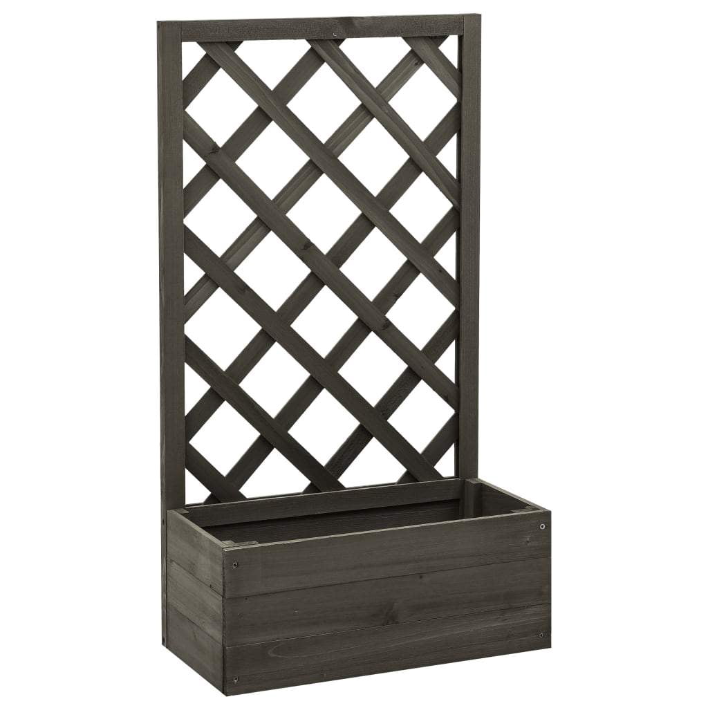 vidaXL Planter Flower Box Trellis Raised Bed Outdoor Planter Solid ...