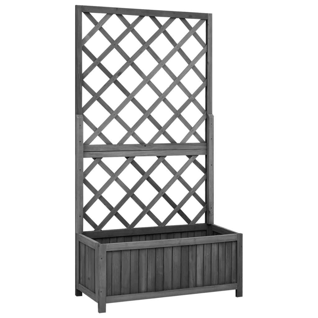 vidaXL Planter Flower Box Trellis Raised Bed Outdoor Planter Solid ...