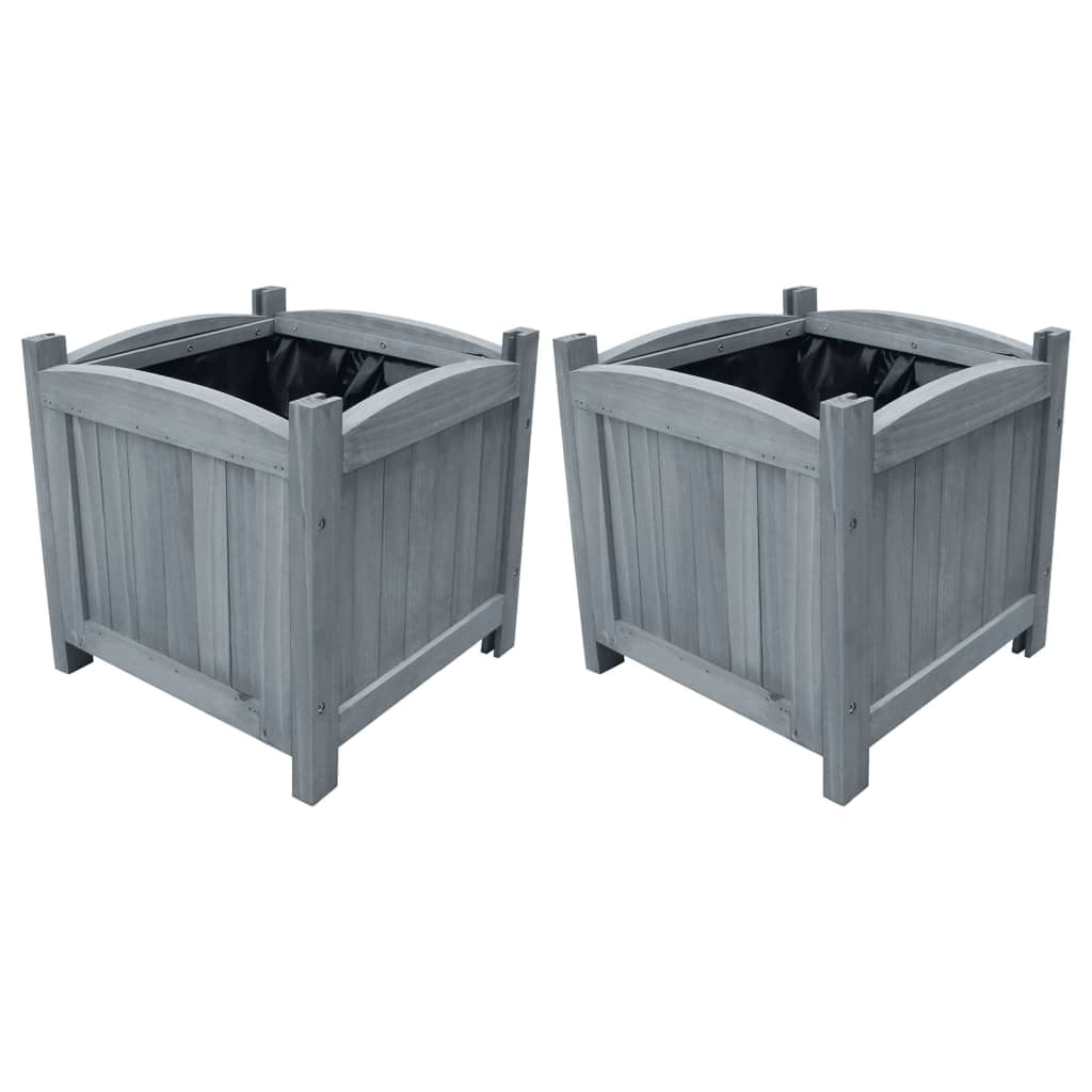 vidaXL Planter Flower Boxes with Lining Patio Outdoor Plant Boxes Solid ...