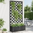vidaXL Outdoor Garden Planter Box, Wooden Flower Container with Black ...