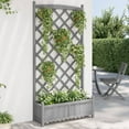 vidaXL Planter with Trellis Gray Solid Wood Fir - Walmart.com