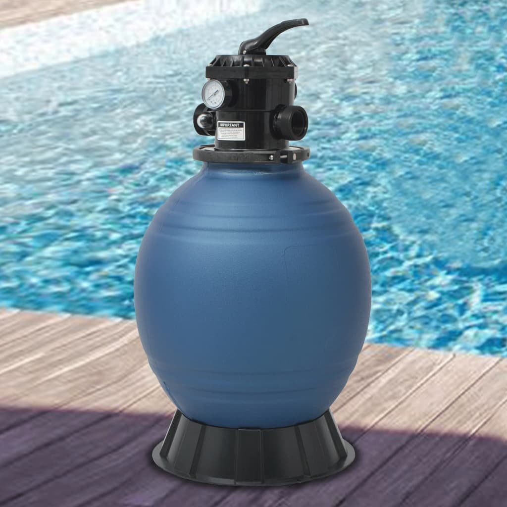 vidaXL Pool Sand Filter with 6 Position Valve Blue 18 inch - Walmart.com