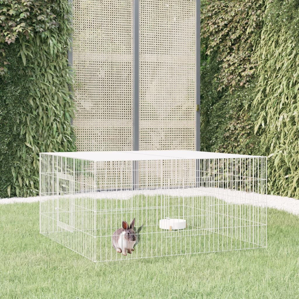 vidaXL Rabbit Cage Small Animal Run Hutch Playpen Enclosure Galvanized ...