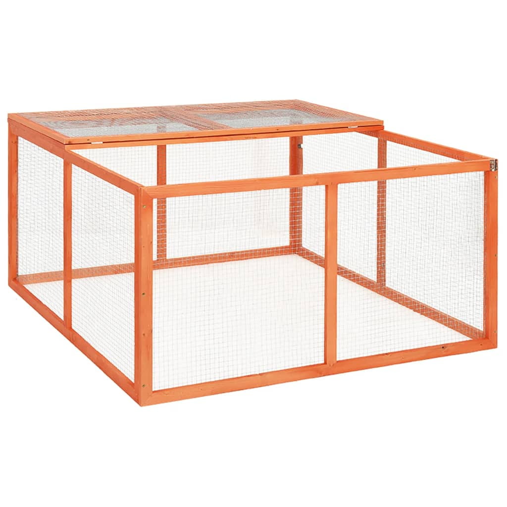 vidaXL Rabbit Hutch Bunny Cage with Hinged Door Rabbit Enclosure Solid ...