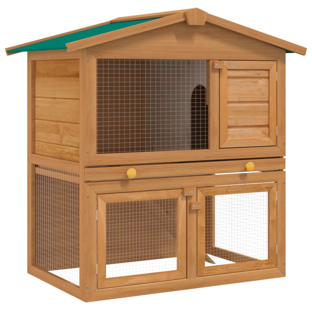 vidaXL Rabbit Hutch Bunny Cage with Pull Out Tray Pet House Solid Pine ...