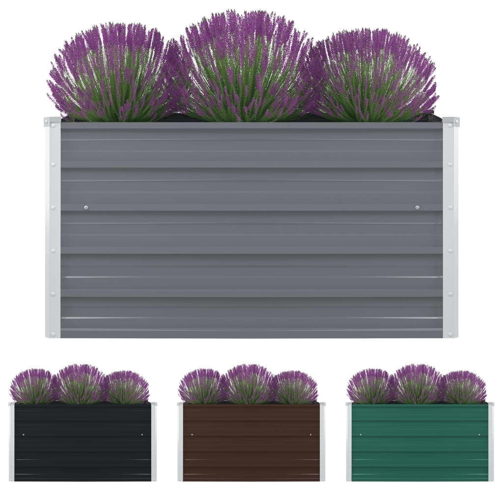 vidaXL Galvanized Steel Raised Garden Bed for Patio Balcony 1 Piece ...