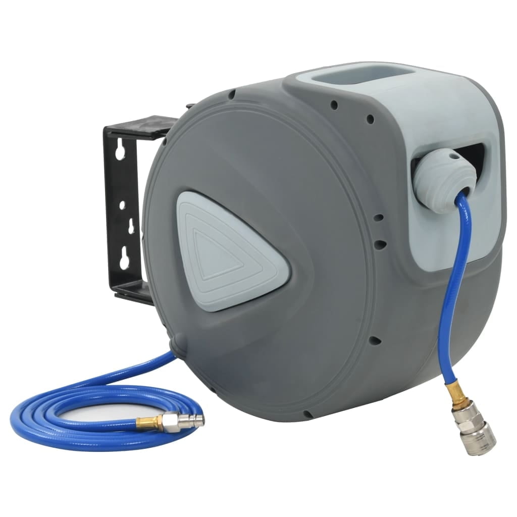 vidaXL Retractable Air Hose Reel Wall Mount Air Compressor Hose Reel 1/ ...