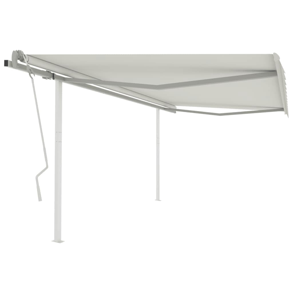 vidaXL Retractable Awning with Hand Crank and Posts Sunshade Shelter ...