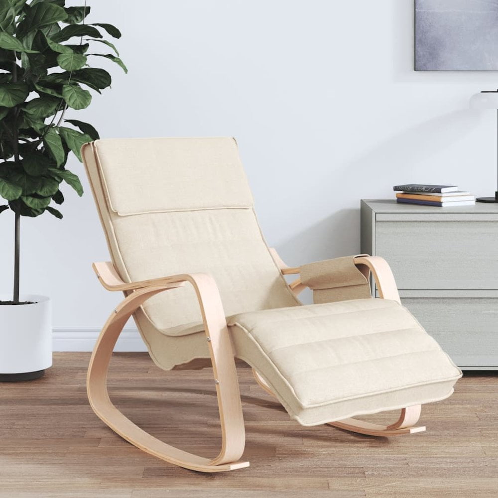vidaXL Rocking Chair Cream Fabric - Walmart.com
