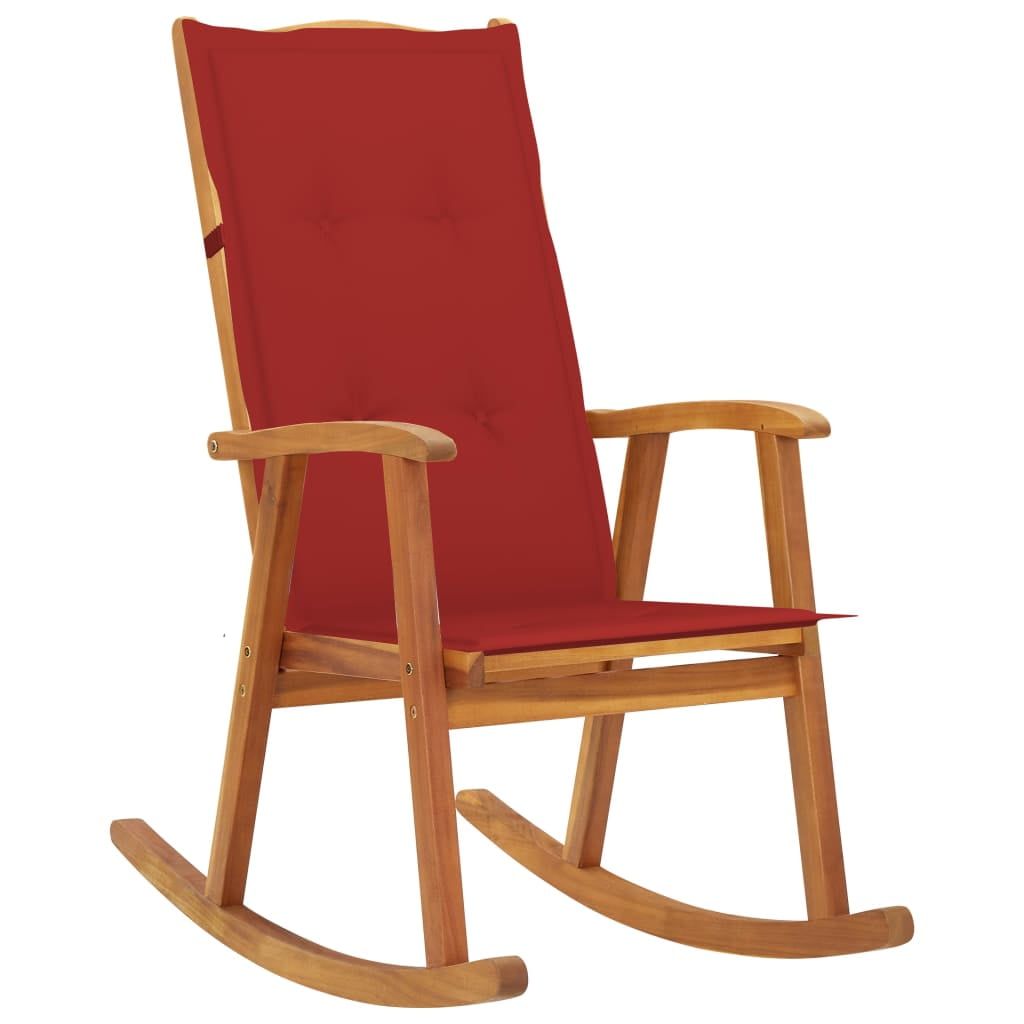 vidaXL Wooden Rocking Chair Natural Wood Solid Acacia wood Standard ...