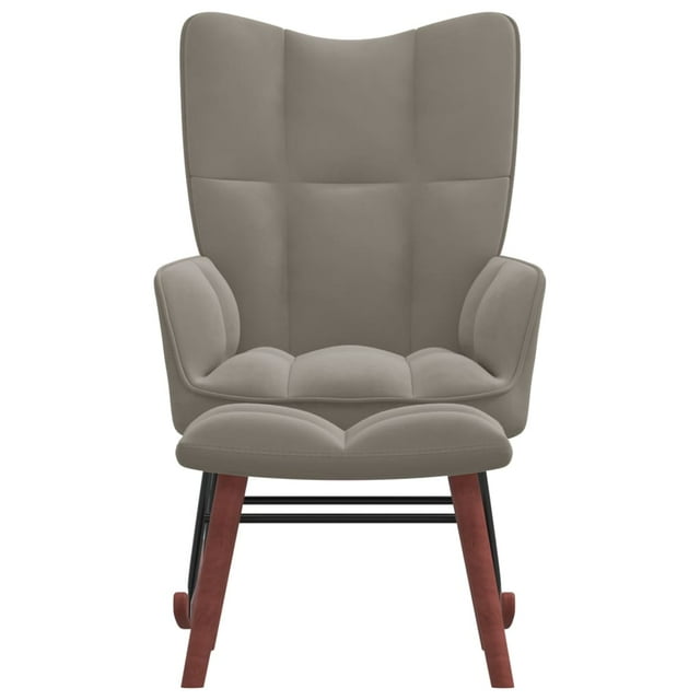 vidaXL Rocking Chair with Ottoman Light Gray Velvet - Walmart.com
