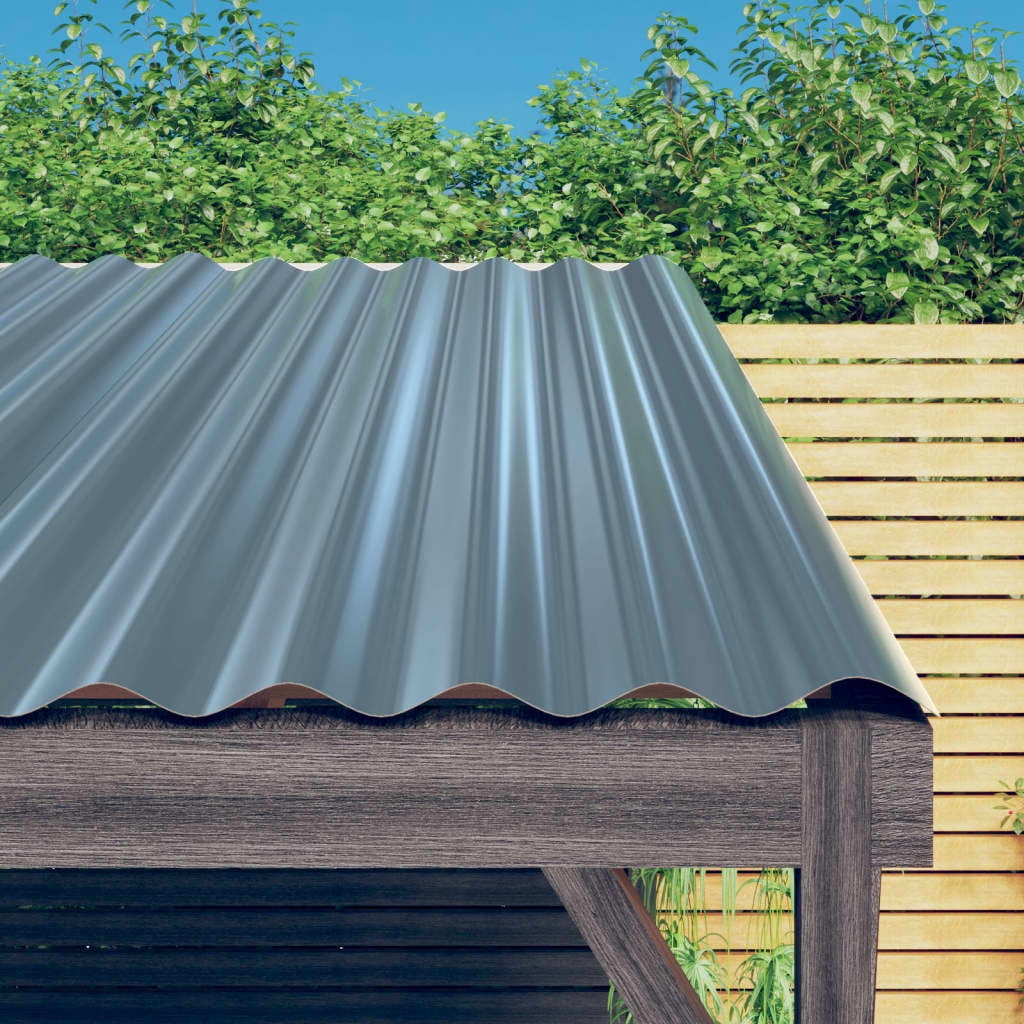 vidaXL Roof Panels 12 pcs Galvanized Steel Gray 31.5"x14.2" - Walmart.com