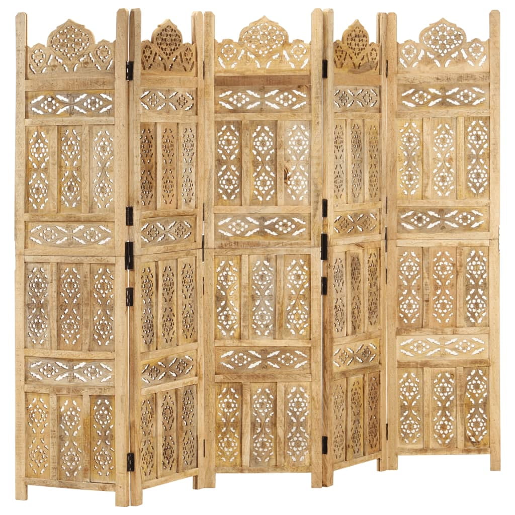 vidaXL Room Divider Folding Privacy Screen for Home Office Solid Wood ...