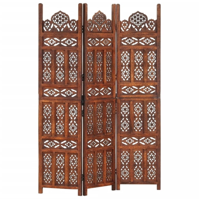 vidaXL Room Divider Folding Privacy Screen for Home Office Solid Wood ...