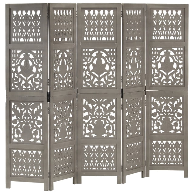 vidaXL Room Divider Hand Carved Room Divider Privacy Screen Solid Wood ...