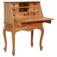 vidaXL Secretary Desk Office Writing Table with Drawers Solid Wood ...