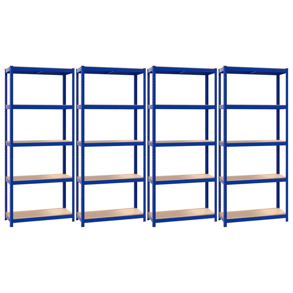 vidaXL Shelf Storage Bookshelf Shelving Unit 5-Layer Steel and ...