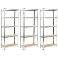 vidaXL Shelf Storage Bookshelf Shelving Unit 5-Layer Steel and ...