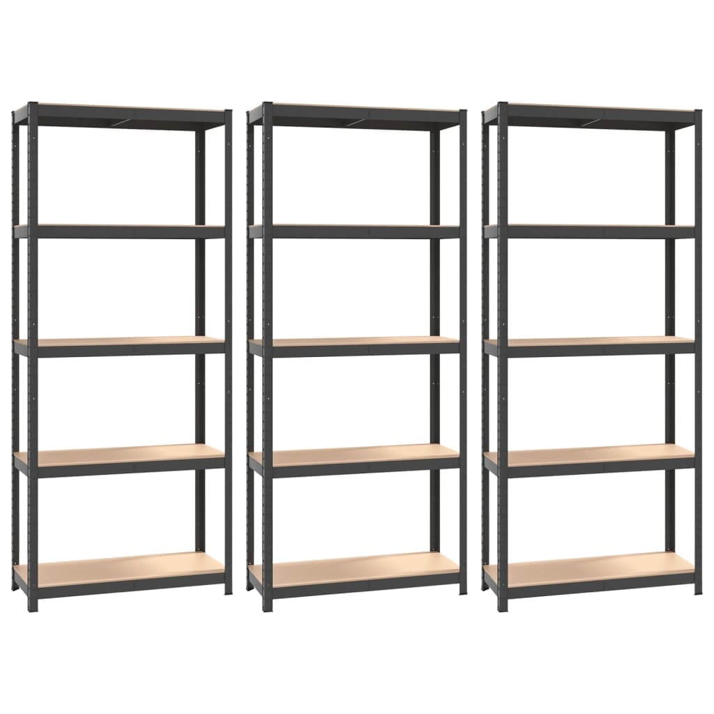 vidaXL Shelf Storage Bookshelf Shelving Unit 5-Layer Steel and ...