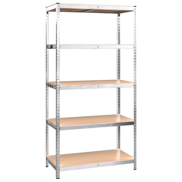 vidaXL Shelf Storage Bookshelf Shelving Unit 5-Layer Steel and ...