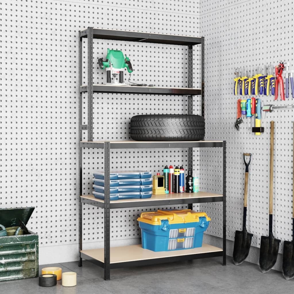 vidaXL Shelf Storage Office Bookshelf Shelving Unit Steel and ...