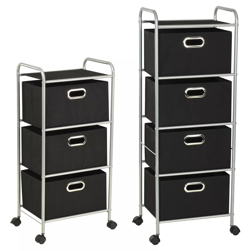 vidaXL Shelving Unit with Storage Boxes Shelf Rack Steel and Non-woven ...