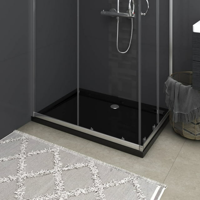 vidaXL Rectangular Shower Base Pan with Center Drain, High Gloss ABS ...