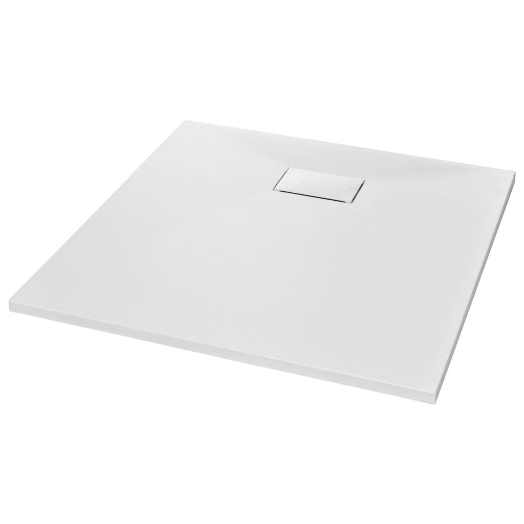 vidaXL Shower Base Pan with Center Drain, SMC Rectangular Tray, Durable ...