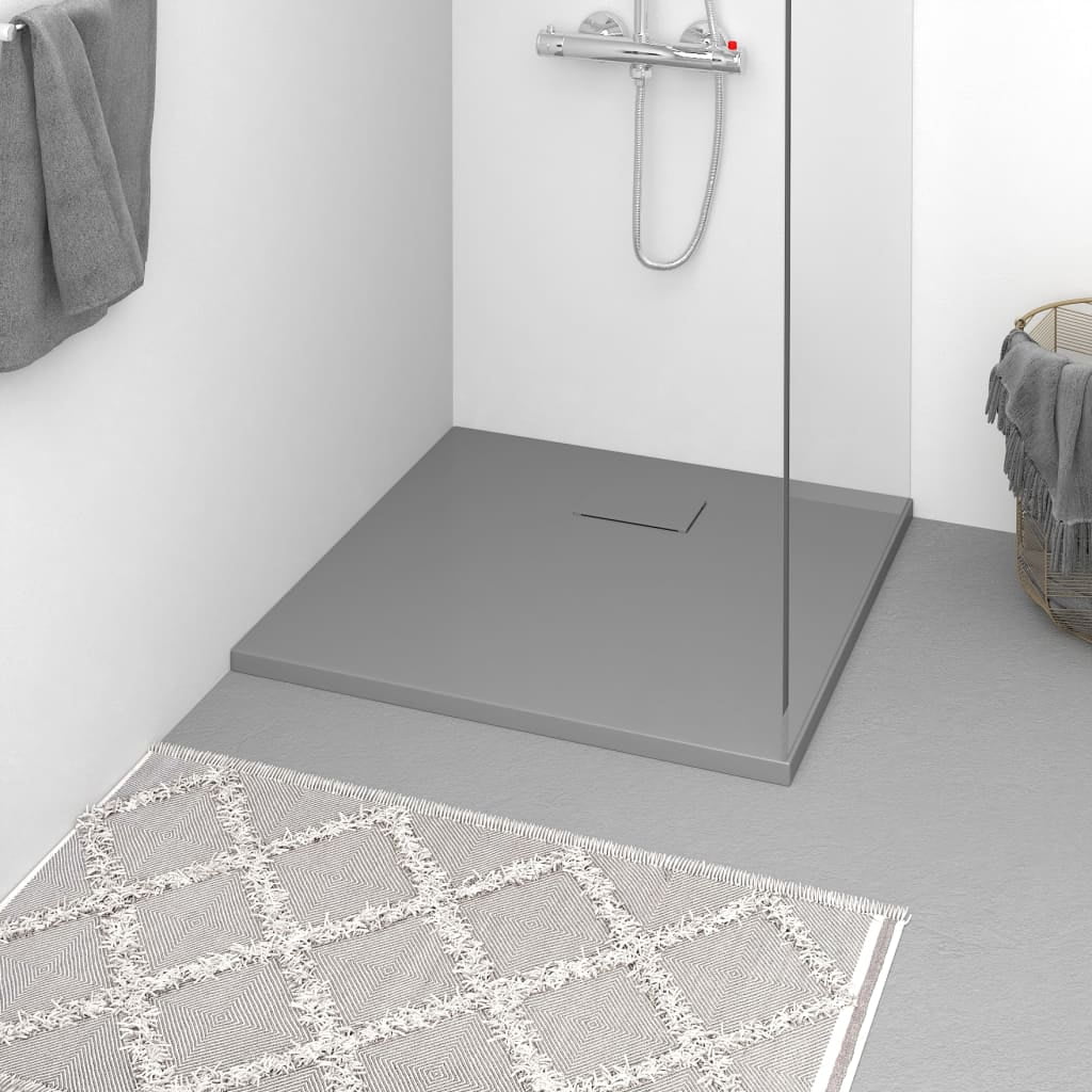 vidaXL Shower Base Pan with Center Drain Shower Tray Bath Pan SMC ...