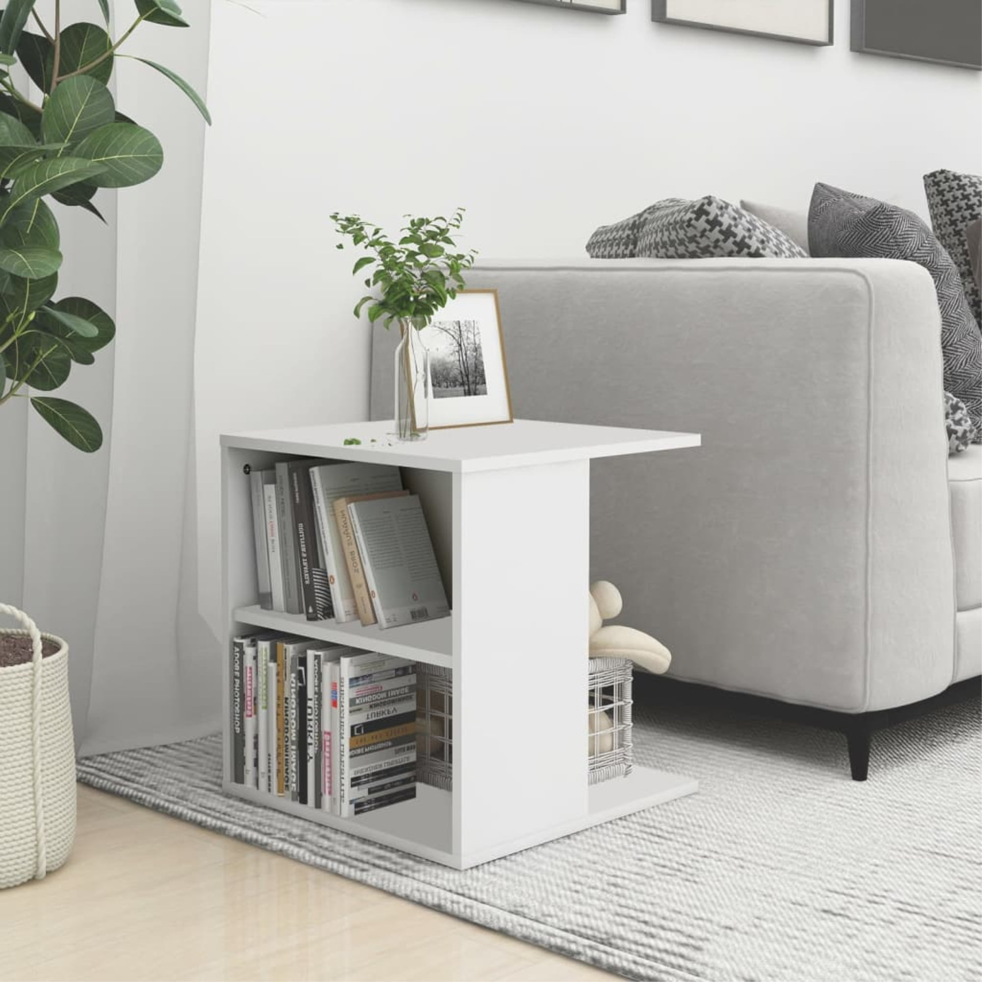 vidaXL Side Table Chipboard Living Storage Cabinet Sofa Table Multi ...