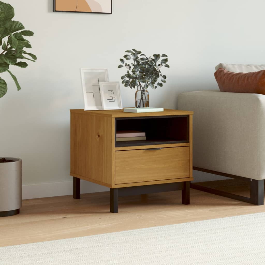 vidaXL Side Table FLAM 19.7"x19.7"x19.7" Solid Wood Pine - Walmart.com