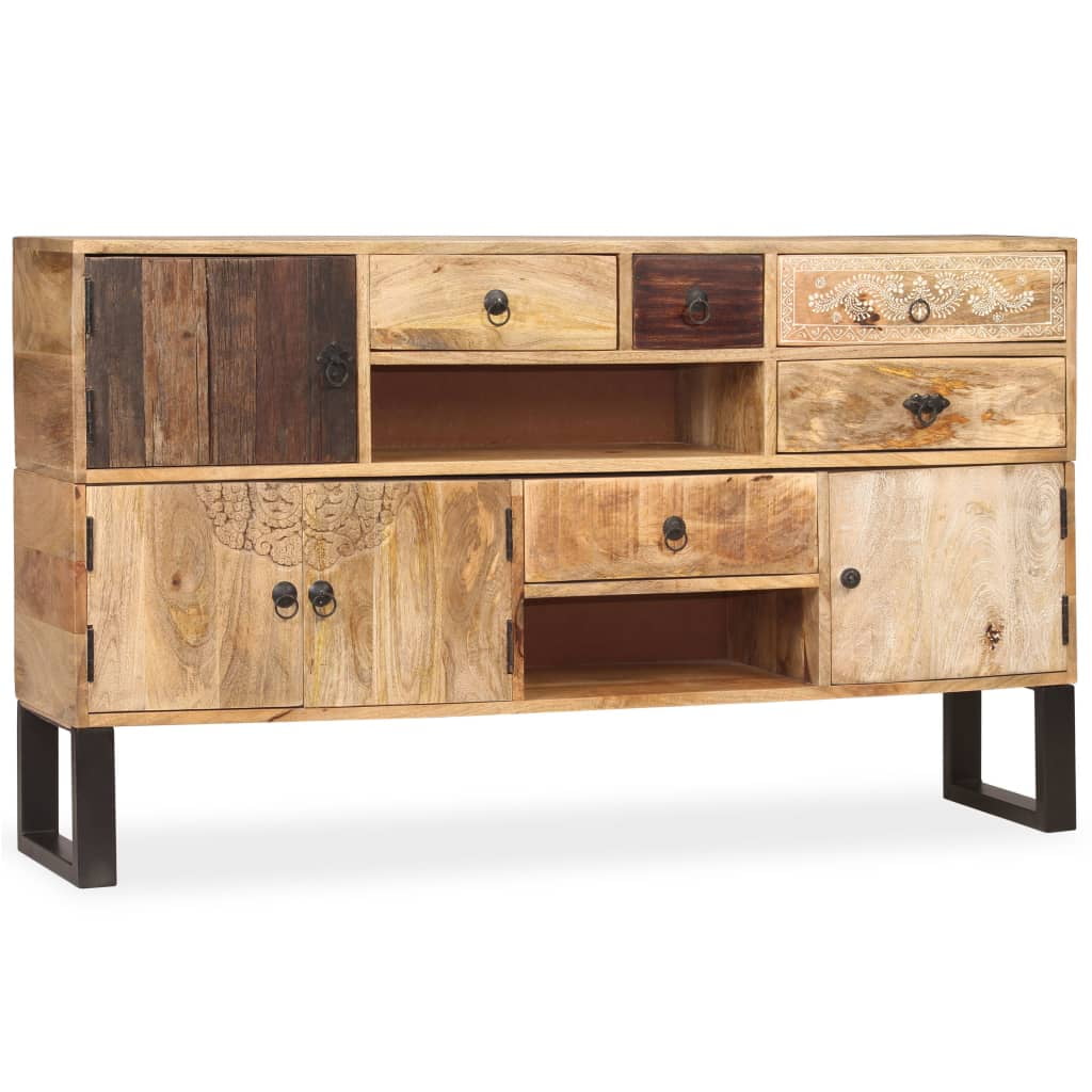 vidaXL Sideboard Drawer Cupboard Sideboard Buffet Cabinet Solid Wood ...