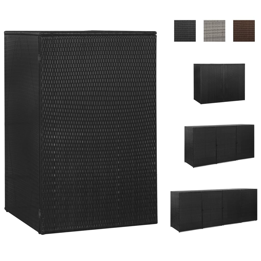 vidaXL Garbage Can Storage Trash Can Enclosure Wheelie Bin Shed Poly ...