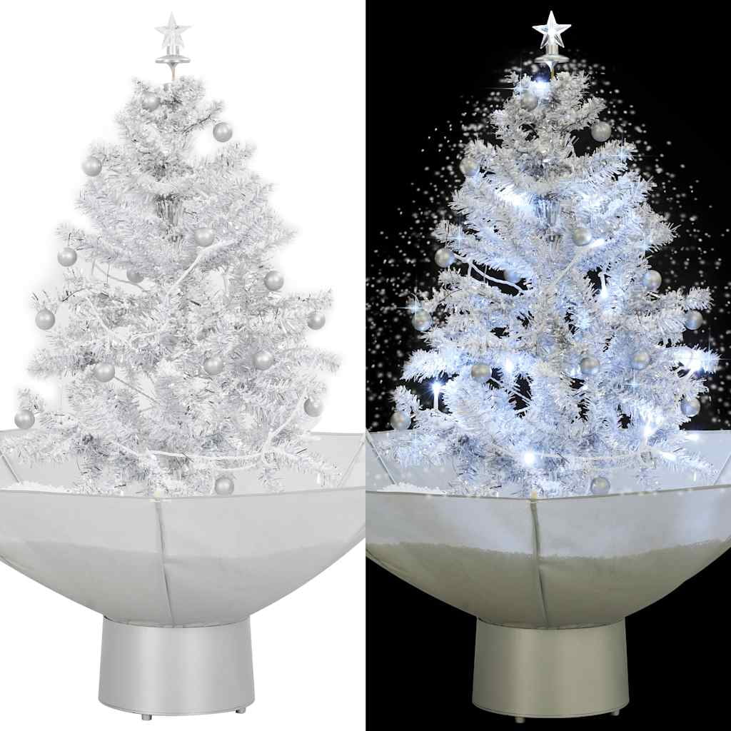 vidaXL Snowing Christmas Tree Artificial Xmas Tree with Umbrella Base ...