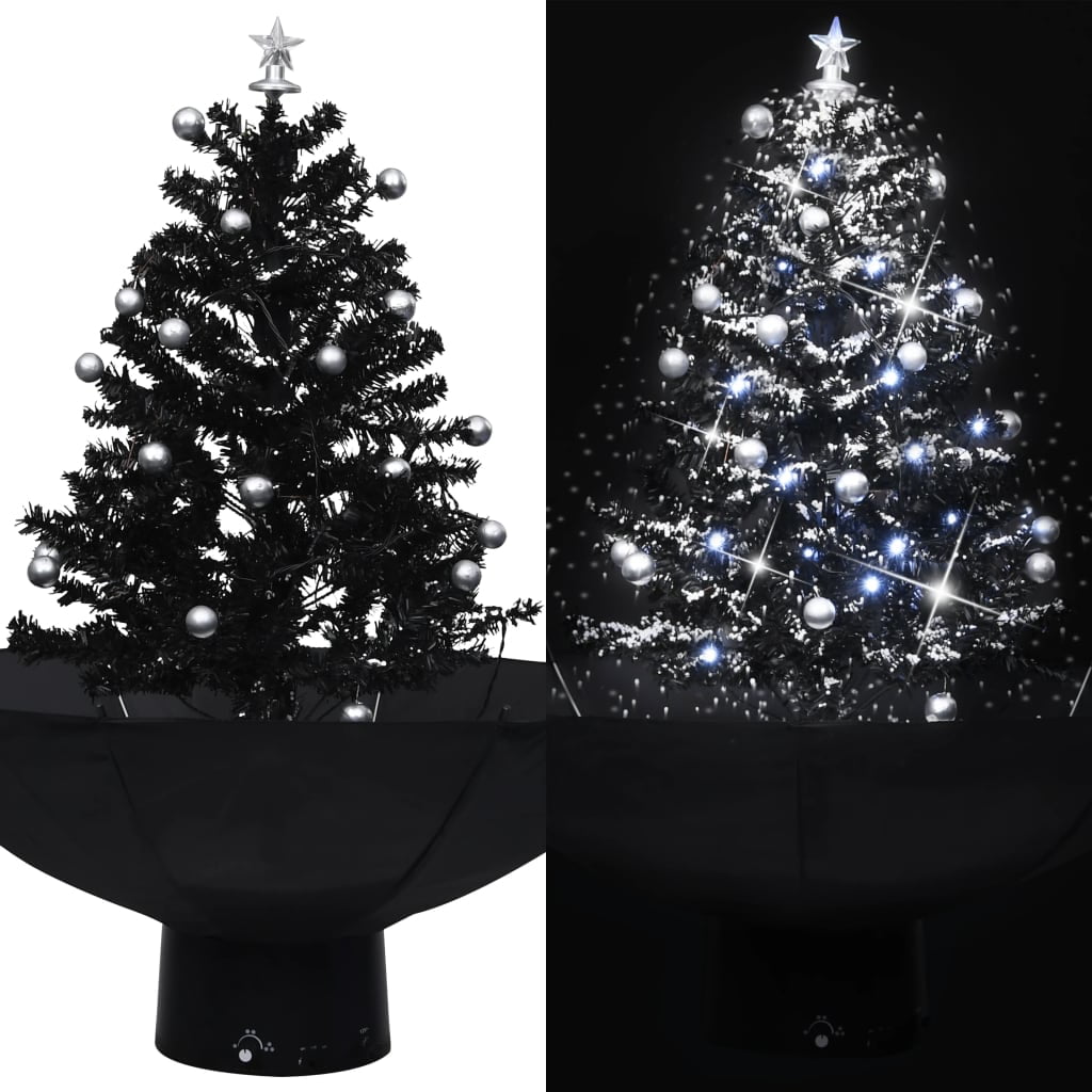vidaXL 2ft Snowing Christmas Tree with LED Lights, Ornaments and ...