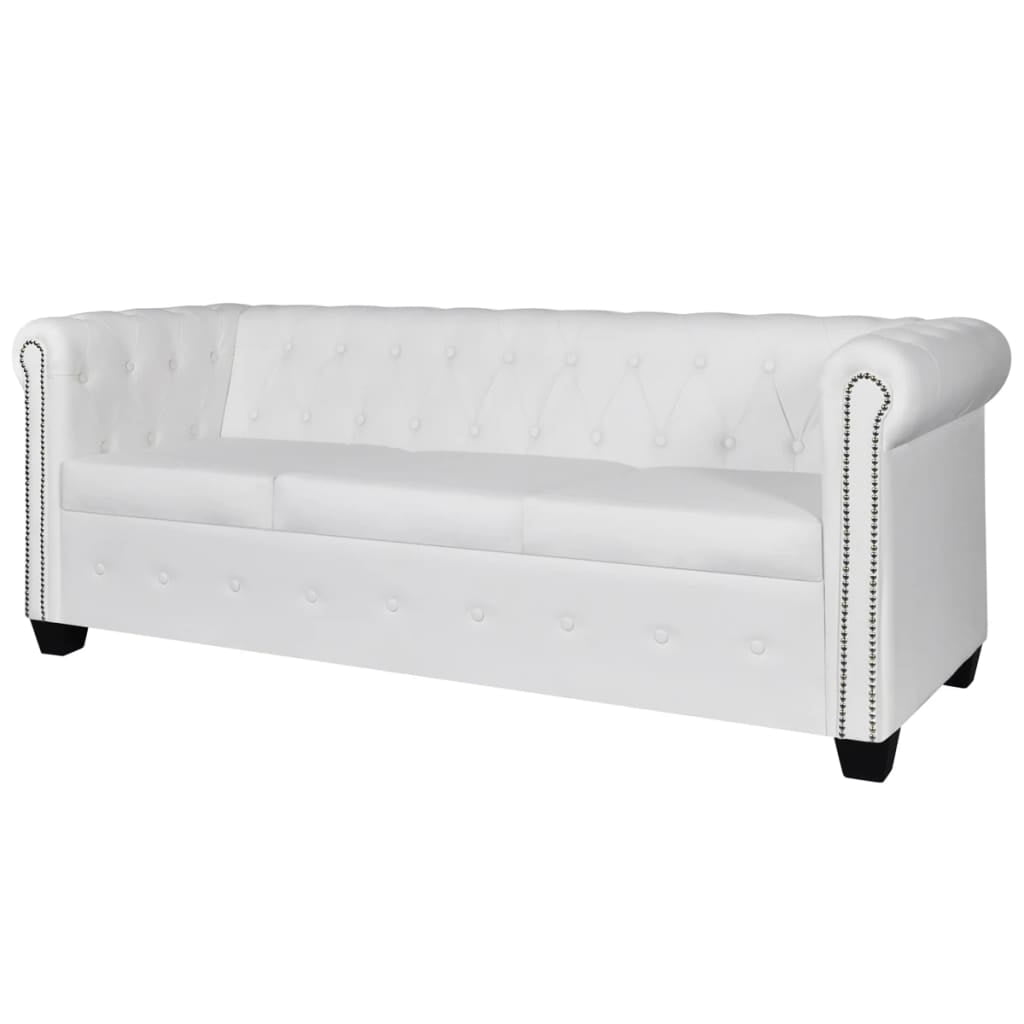 vidaXL Sofa Chesterfield Settee Couch with Tufted Arms Artificial ...