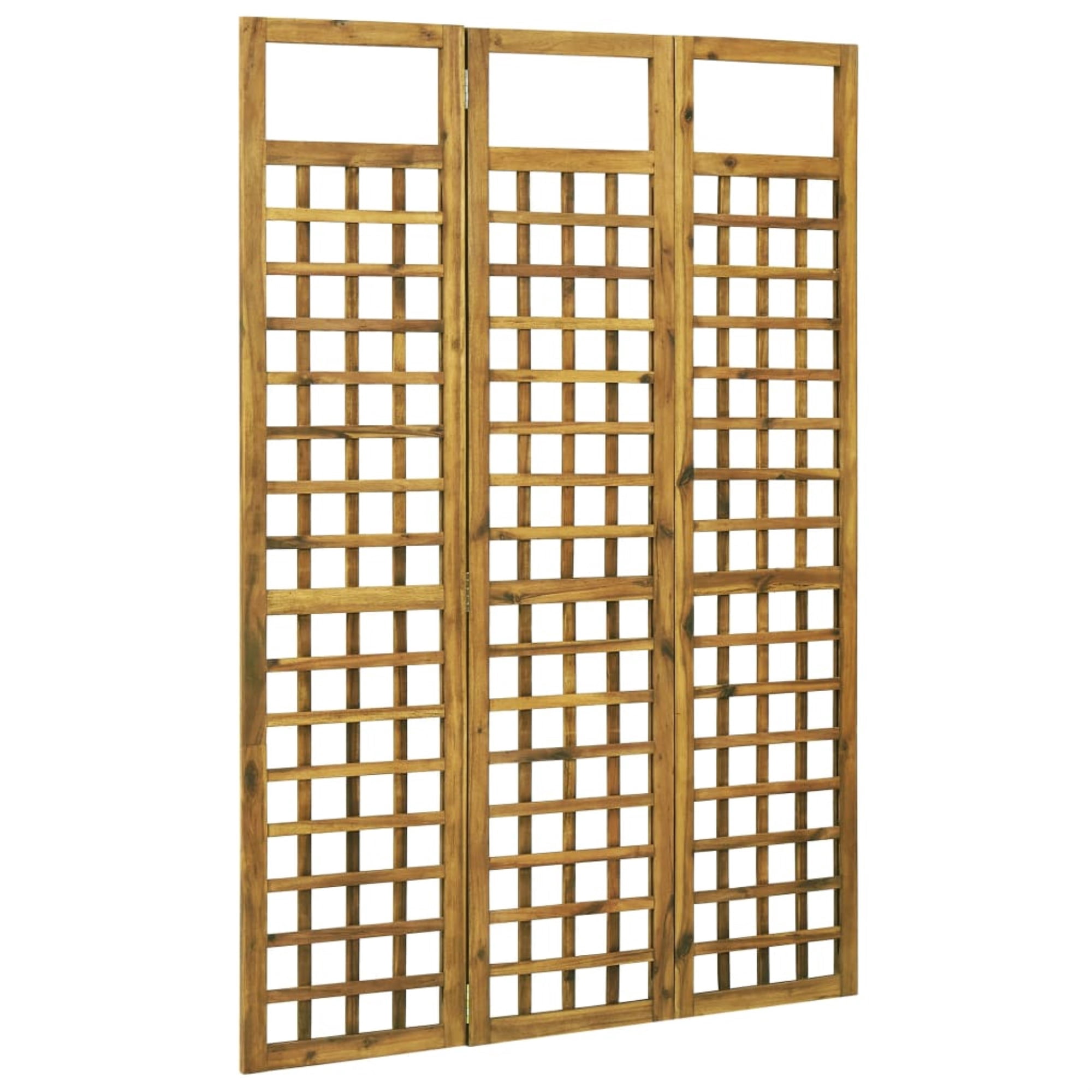 vidaXL Solid Acacia Wood 3/5/6-Panel Room Divider/Trellis Screen Panel ...
