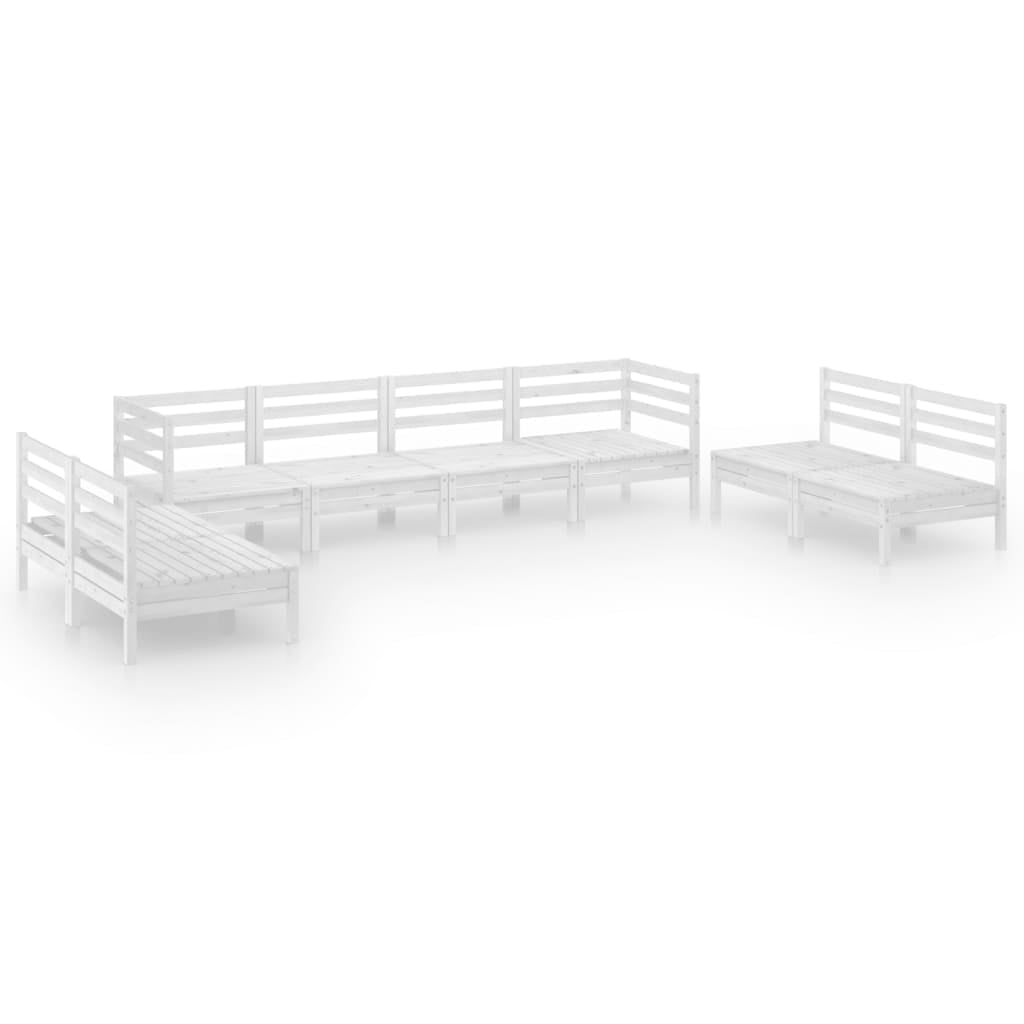 vidaXL Solid Pinewood Lounge Set 8 Piece Furniture Wooden Patio Multi ...