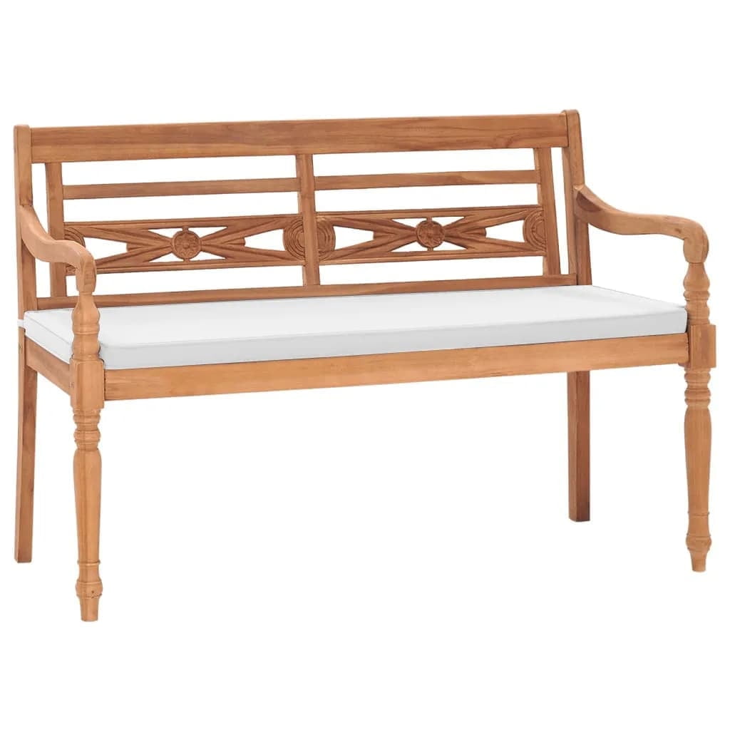 vidaXL Solid Wood Teak Batavia Bench Outdoor Garden Lounge Seat Multi ...