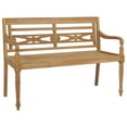 vidaXL Solid Wood Teak Batavia Bench Outdoor Garden Lounge Seat Multi ...