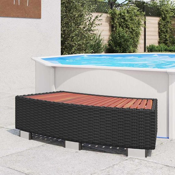 vidaXL Spa Step Furniture Stairs for Patio, Hot Tub & Pool, Poly Rattan ...