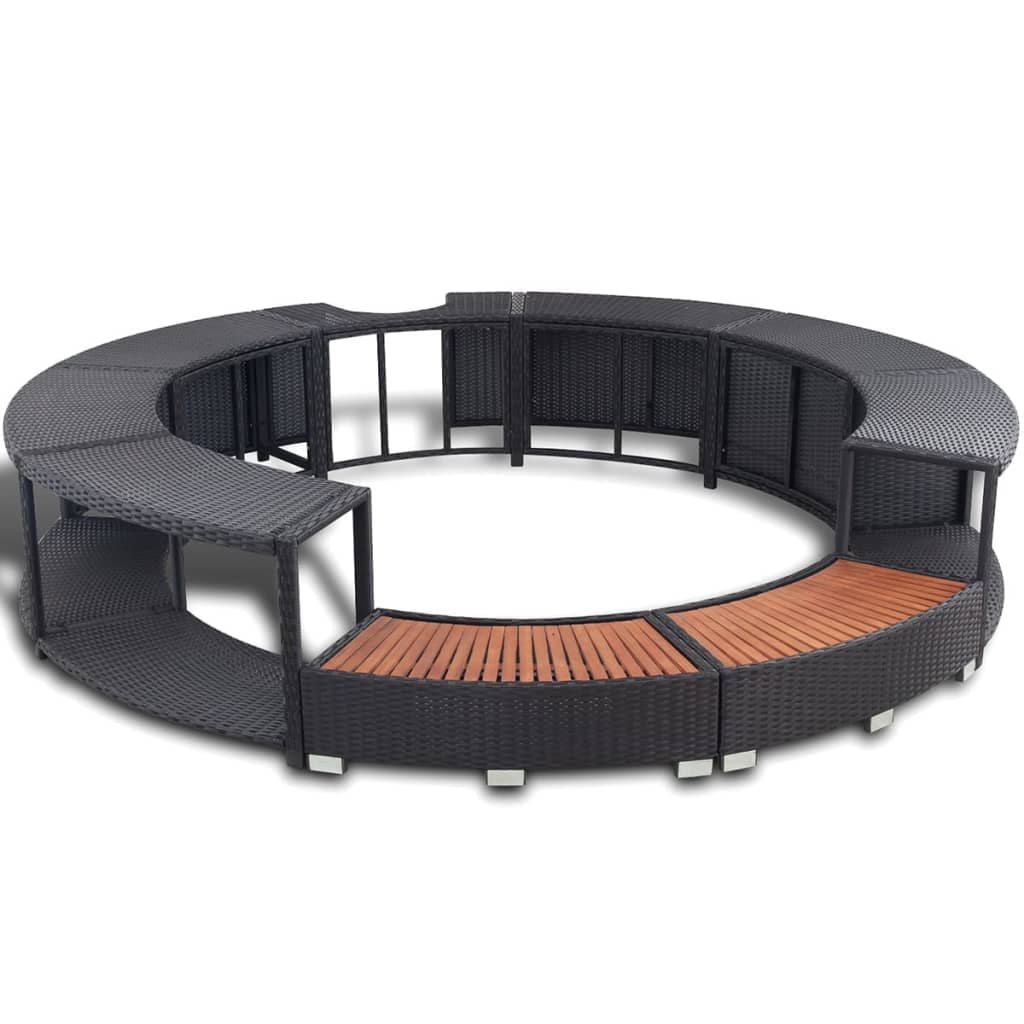 Free Shipping! vidaXL Outdoor Round Patio Spa Surround Poly Rattan Hot ...
