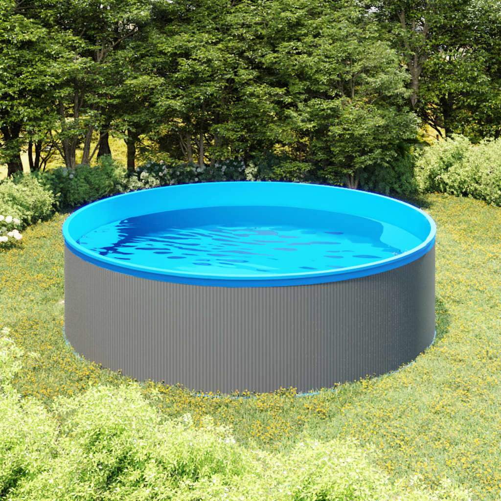 vidaXL Splasher Pool Inflatable Swimming Pool Above Ground Swim Gray ...